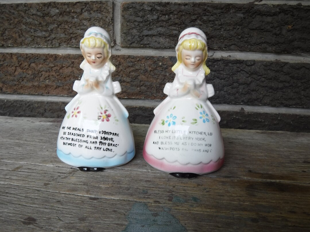 Vintage 1950's Prayer Lady Salt and Pepper Shakers Japan - Etsy