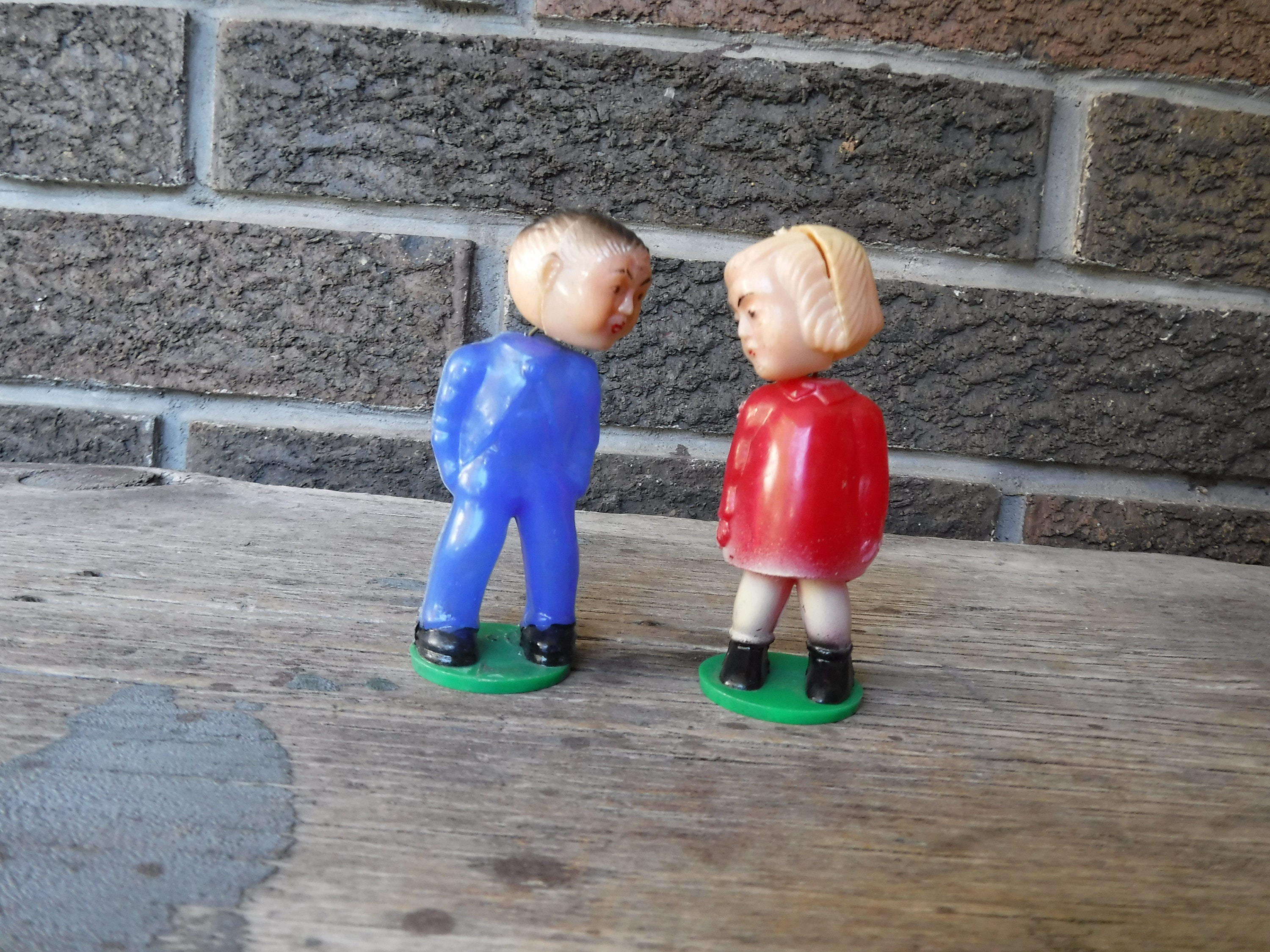 Vintage Bobble Heads Kissing Couple Celluloid Made in British Hone Kong ...