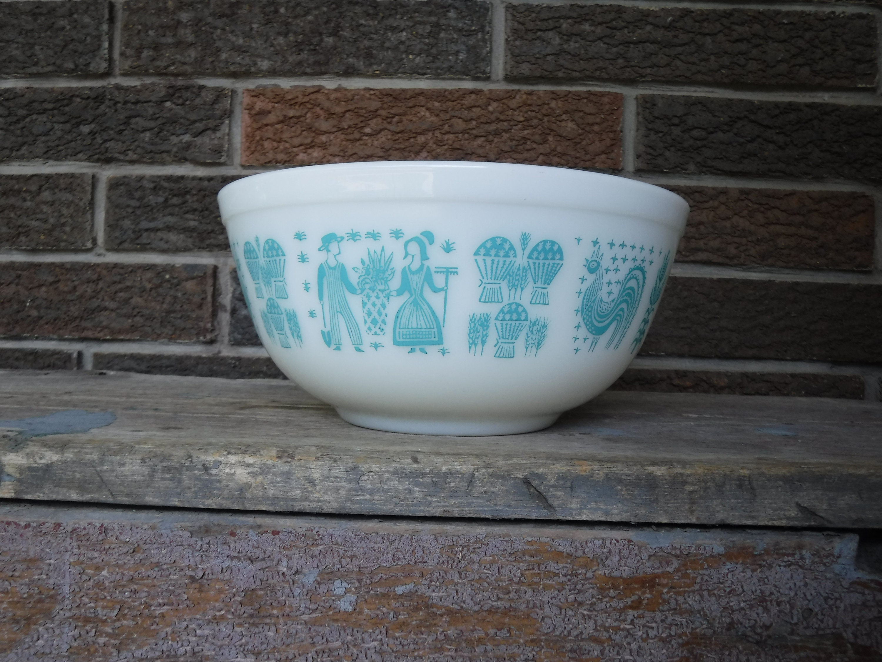 Vintage Pyrex Amish Butterprint Turquoise Mixing Bowl Nesting Bowl 403 ...