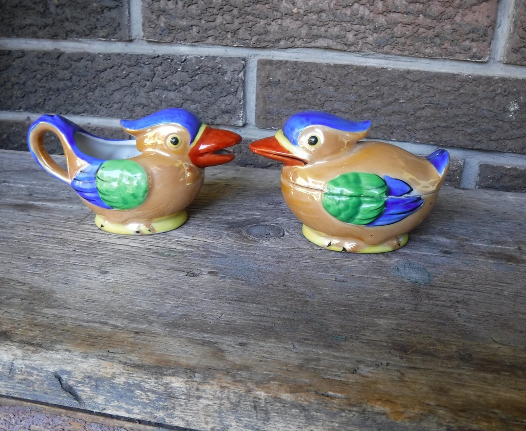 Vintage Marilyn Derrin Art Deco Noritake Luster Ware Sugar and Creamer ...