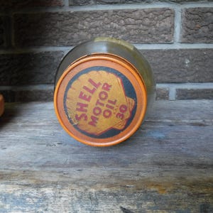 Old Shell Motor Oil Glass Jar / Bottle S.A.E. 30 - Etsy