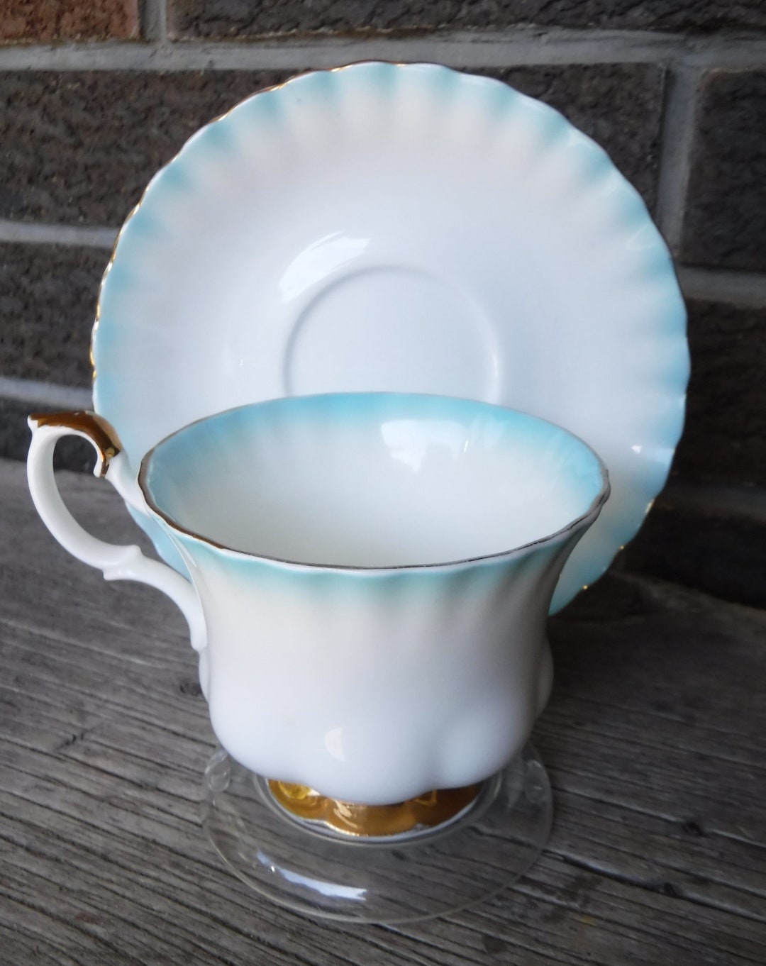 Royal Albert Blue / White " Rainbow" Pattern Tea Cup and Saucer Set - Etsy