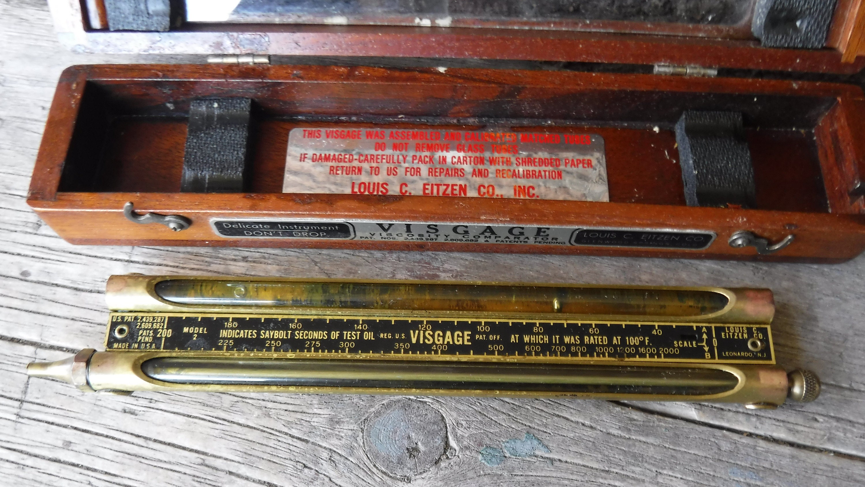 Vintage Visgage Viscosity Comparator Louis C. Eitzen Co. Glenwood ...