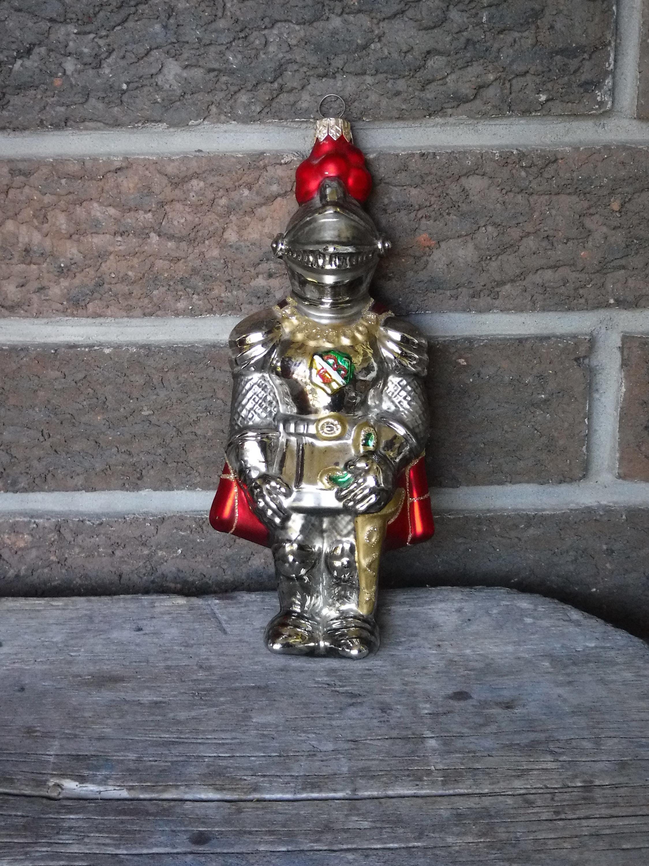 Vintage Polonaise Suit of Armor Christmas Tree Ornament Mercury Glass ...