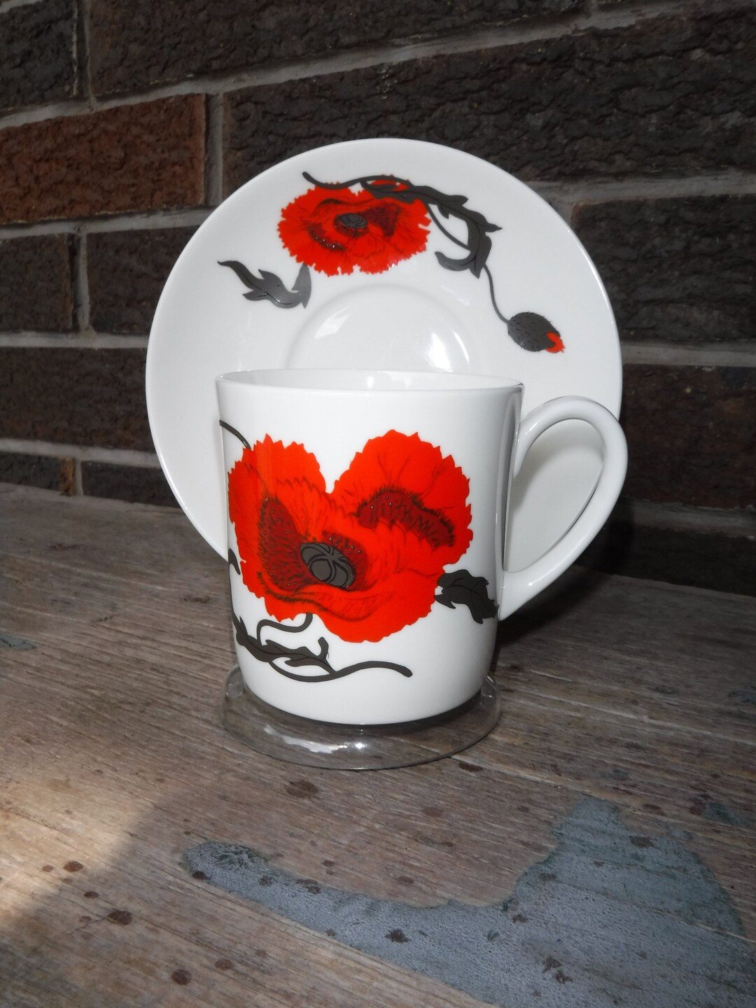 Wedgwood " Cornpoppy" Cup and Saucer Susie Copper Design Poppies - Etsy