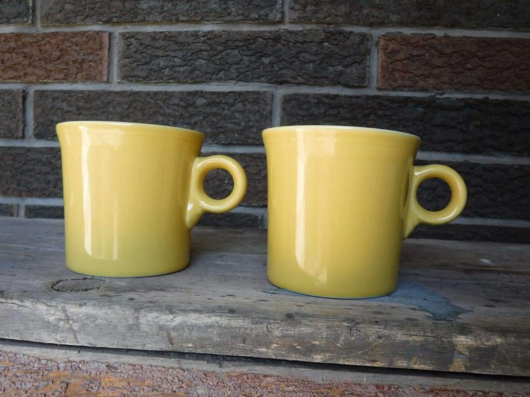 Pair of Homer Laughlin USA Yellow Fiesta Ware Mugs With Ring Handle - Etsy