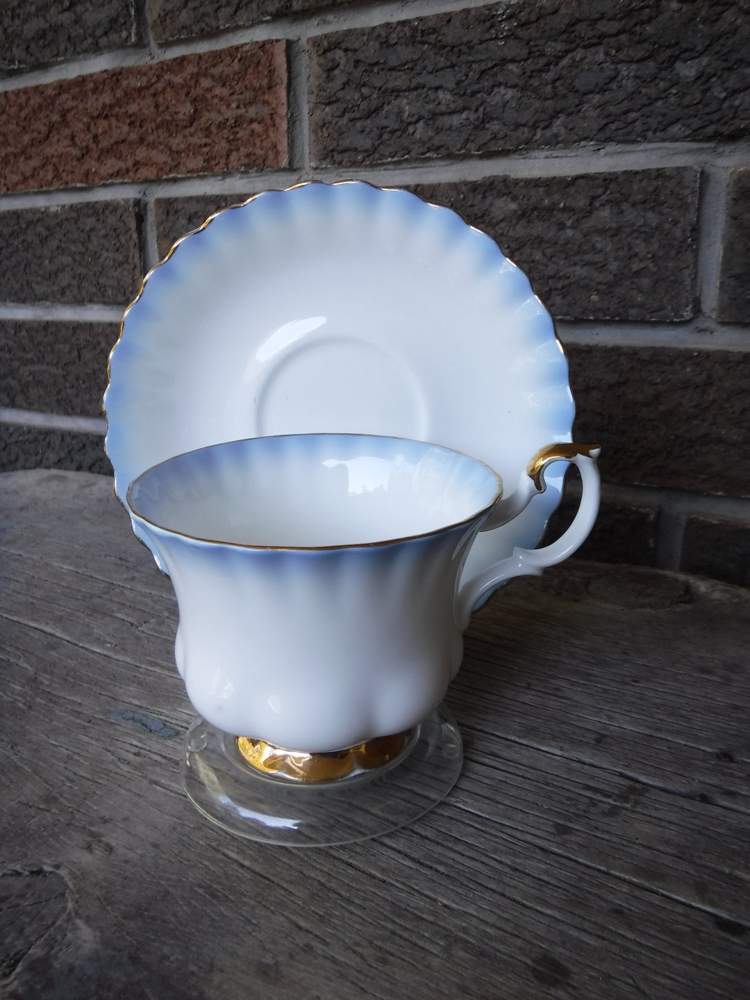Royal Albert " Rainbow" Blue / White Cup and Saucer - Etsy