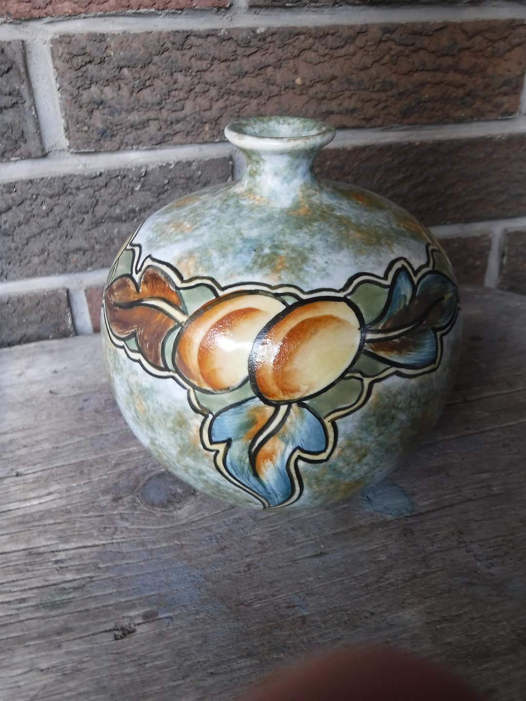 Vintage Pearl Pottery " Cranston" Pattern Vase - Etsy
