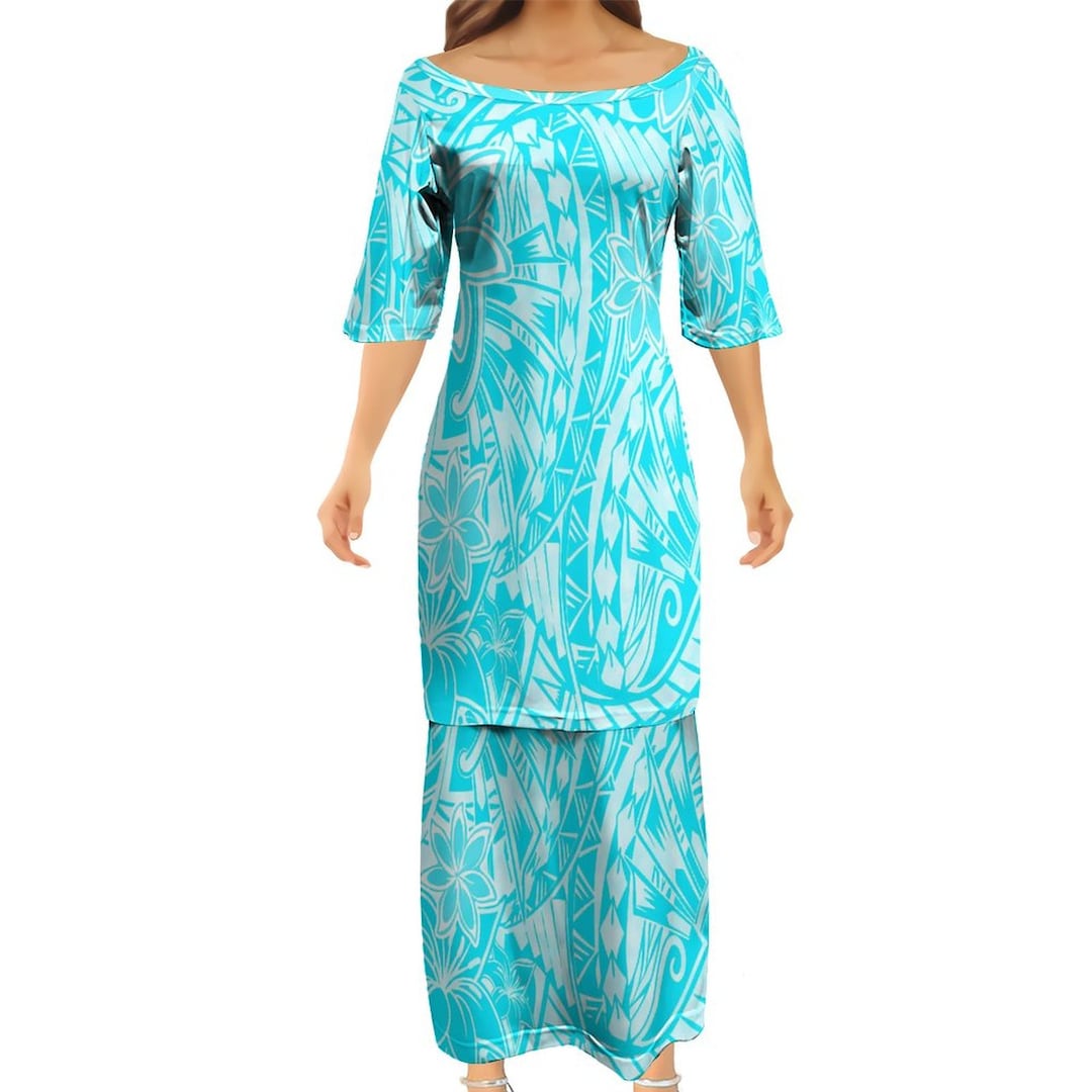 Polynesian Puletasi Print Dress Samoan Puletasi Design | atelier-yuwa ...