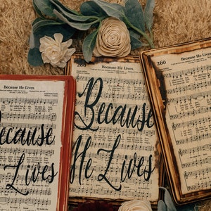 Because He Lives Sign Wall Decor Christian Signs Hymn | Etsy