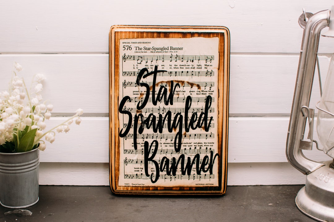 Star Spangled Banner Sign, Wall Decor, Christian Signs, Hymn, Sheet ...