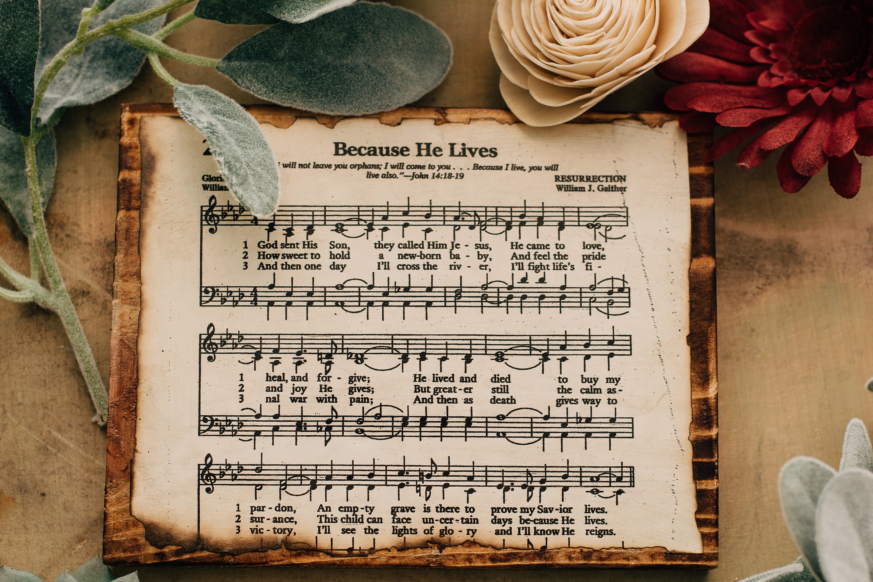 Because He Lives Sign Wall Decor Christian Signs Hymn | Etsy