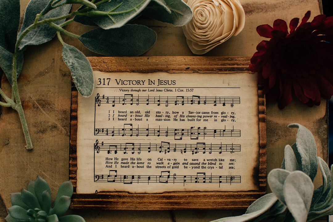 Victory in Jesus Sign, Hymn Wall Art, Christian Decor, Christian Art ...