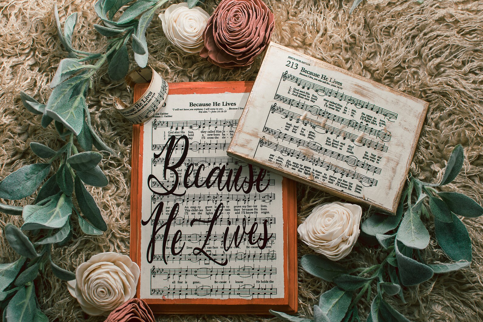 Because He Lives Sign Wall Decor Christian Signs Hymn | Etsy