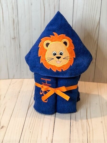 Lion Hooded Towel/kid's Lion Hooded Towel/personalized Lion Hooded ...