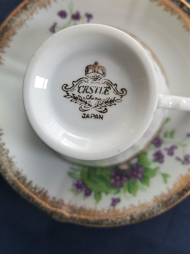 Castle Japan Hand Painted Tea Cup Violets Lacy Gold Trim - Etsy