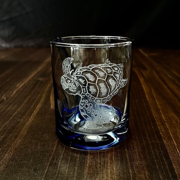 Turtle Engraved Glass - Etsy