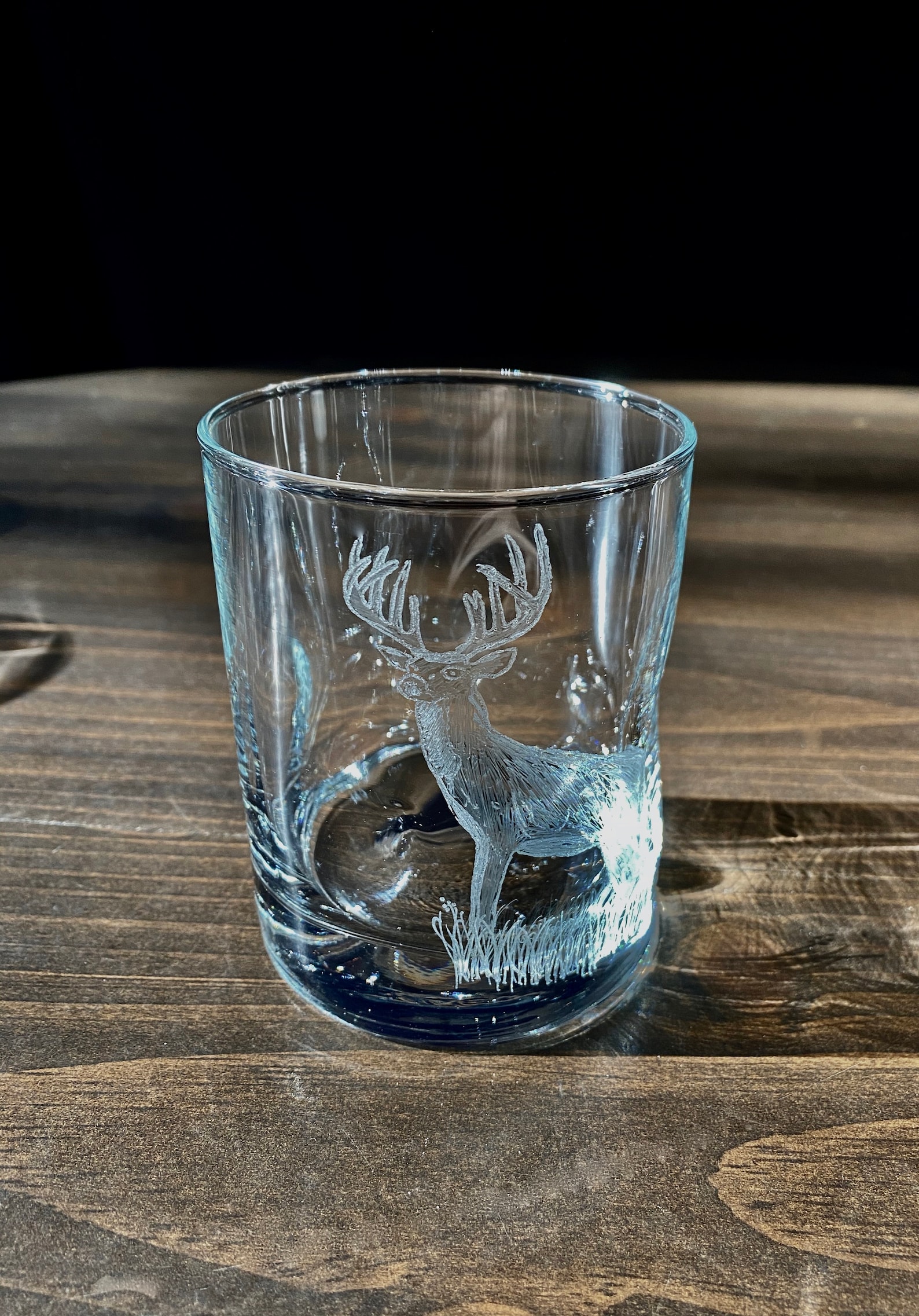 Hand Engraved Deer Indented Double Old Fashioned Glass, 12.5oz - Etsy