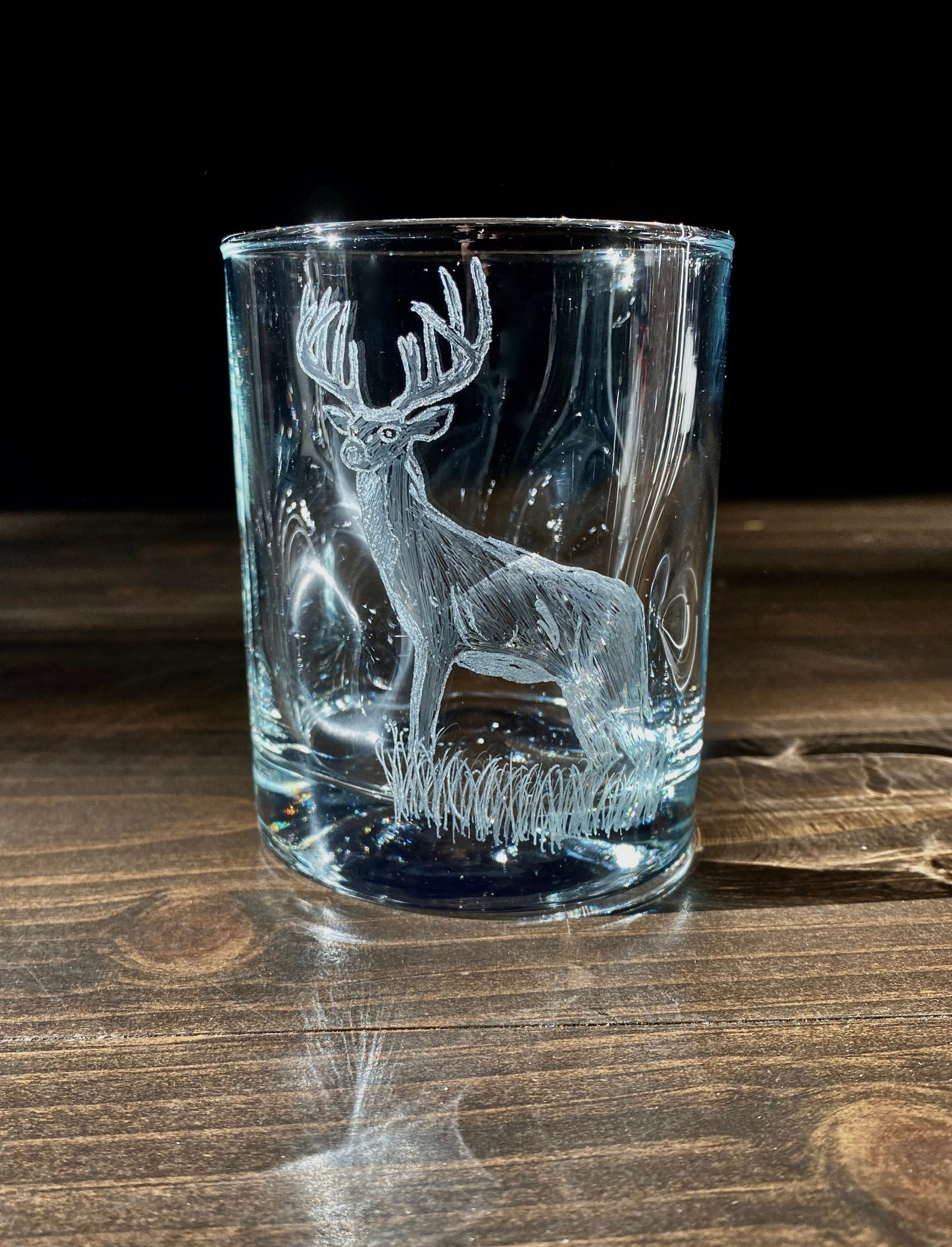 Hand Engraved Deer Indented Double Old Fashioned Glass, 12.5oz - Etsy