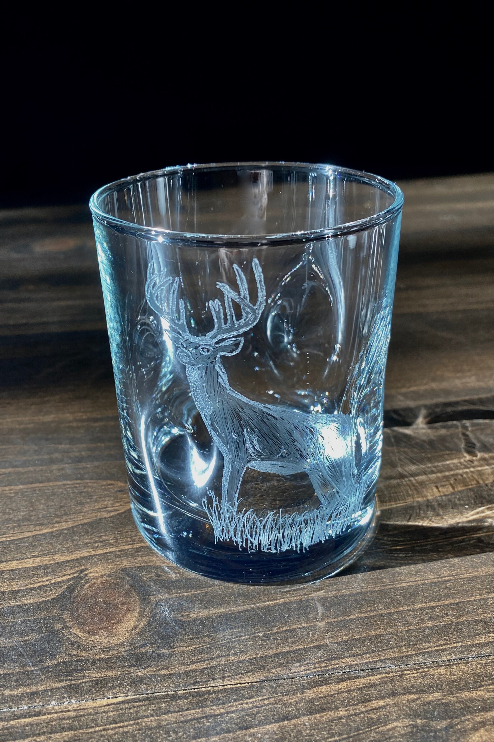 Hand Engraved Deer Indented Double Old Fashioned Glass, 12.5oz - Etsy