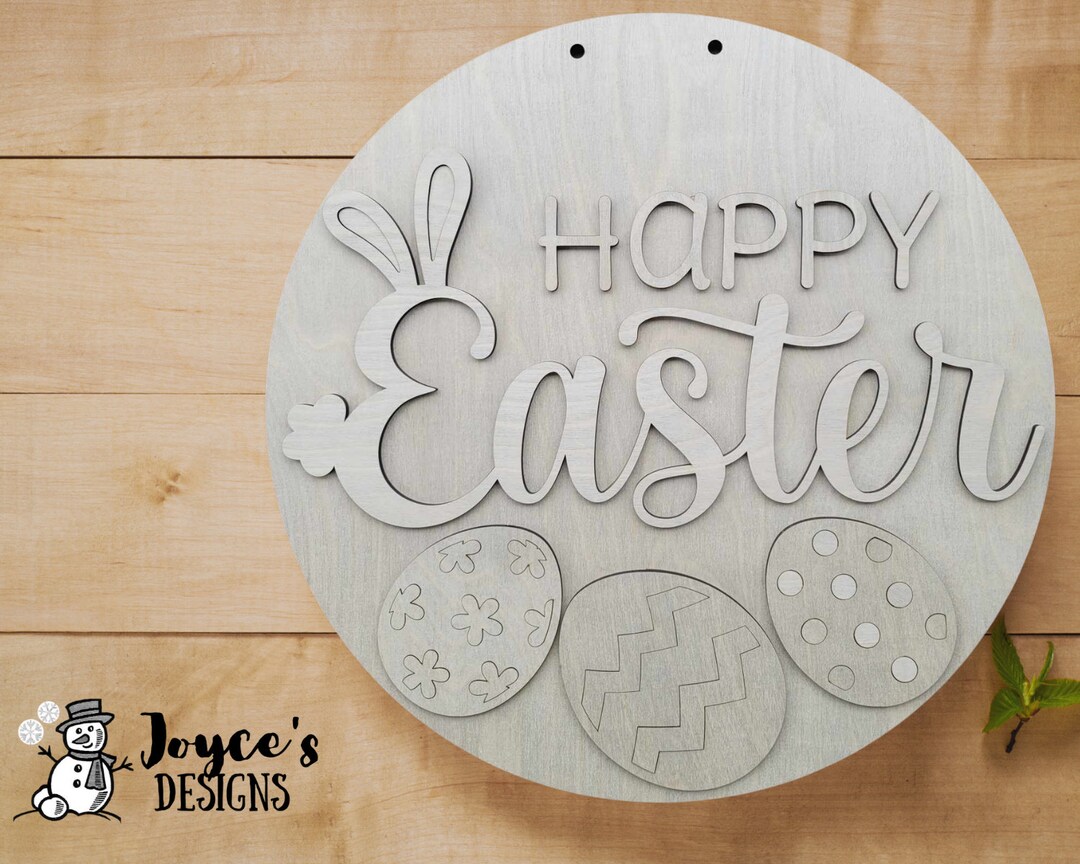 Easter Welcome Sign, Easter Egg Doorhanger, Spring Door Hanger, Easter ...