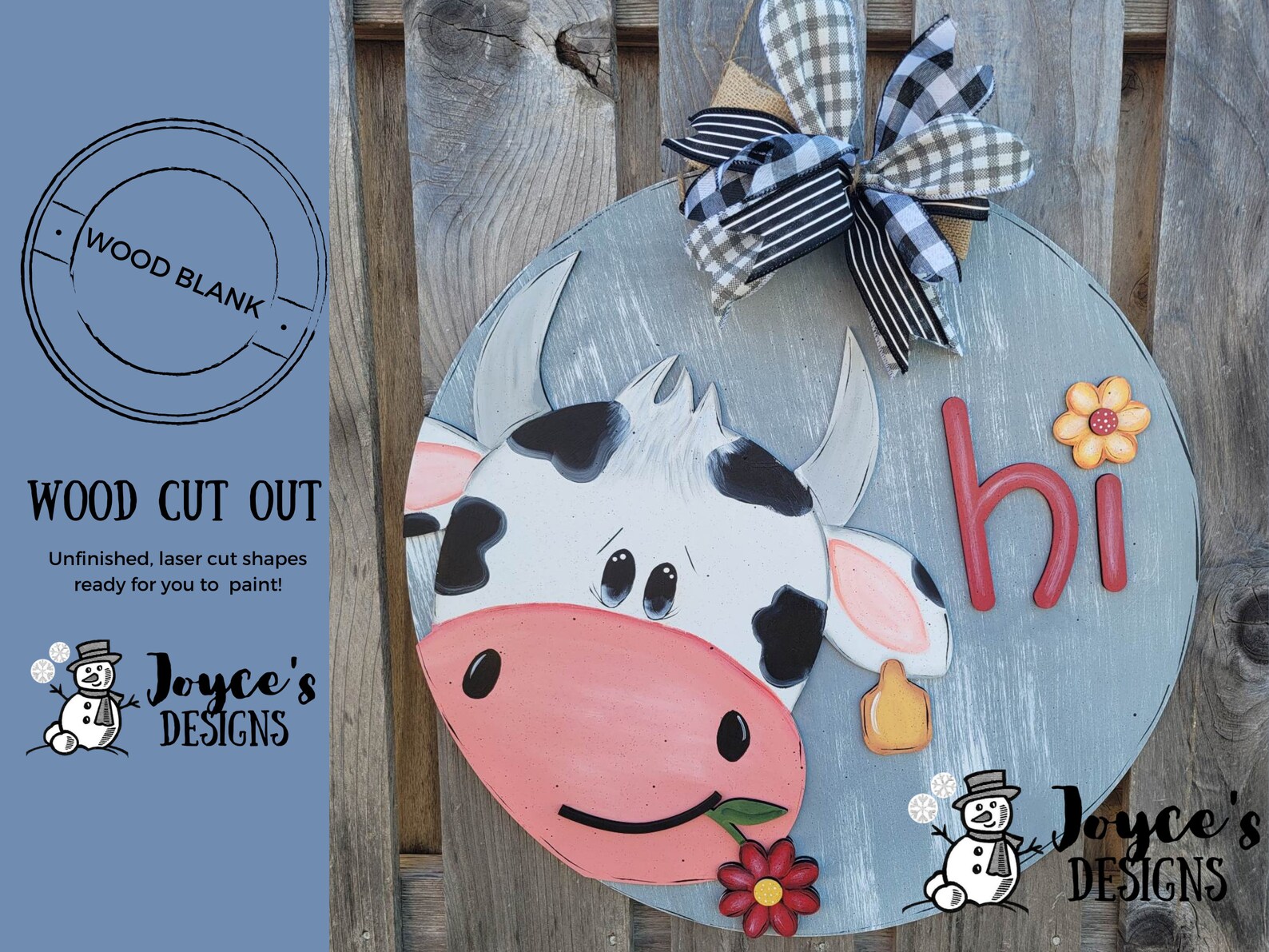 Cow Doorhanger, Cow Welcome Sign, Cow Lover, Cow Decor, Bessy Decor ...