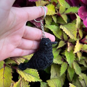 Tiny Birdies Crochet Crow Keychain Blackbird / Raven Crow Keychain ...