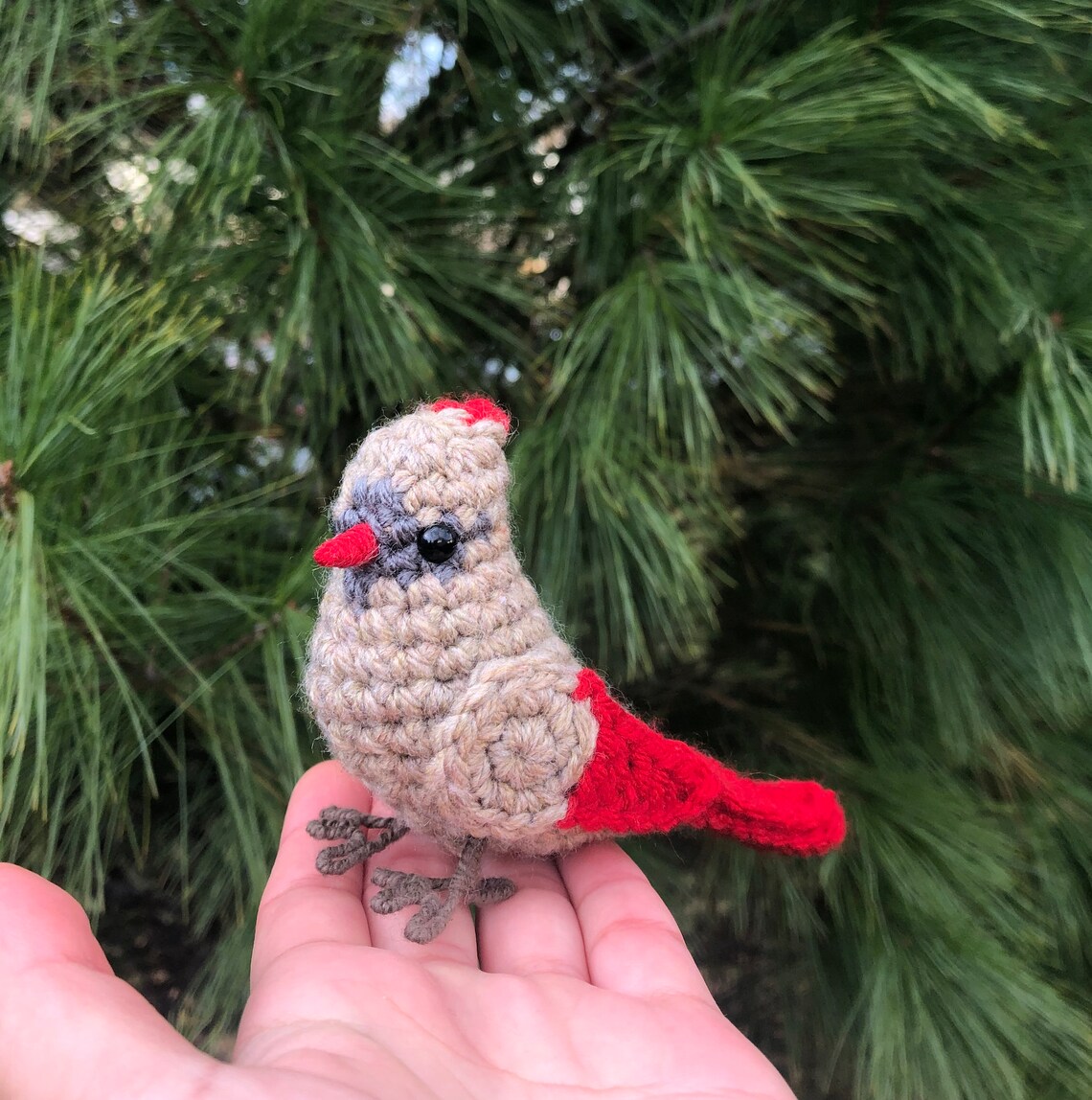 Crochet Female Cardinal | Crochet Amigurumi | Crochet Plush Toy Figure ...