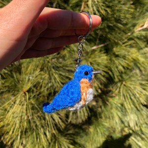 Tiny Birdies Crochet Bluebird Keychain | Crochet Bird Keychain | Bird ...