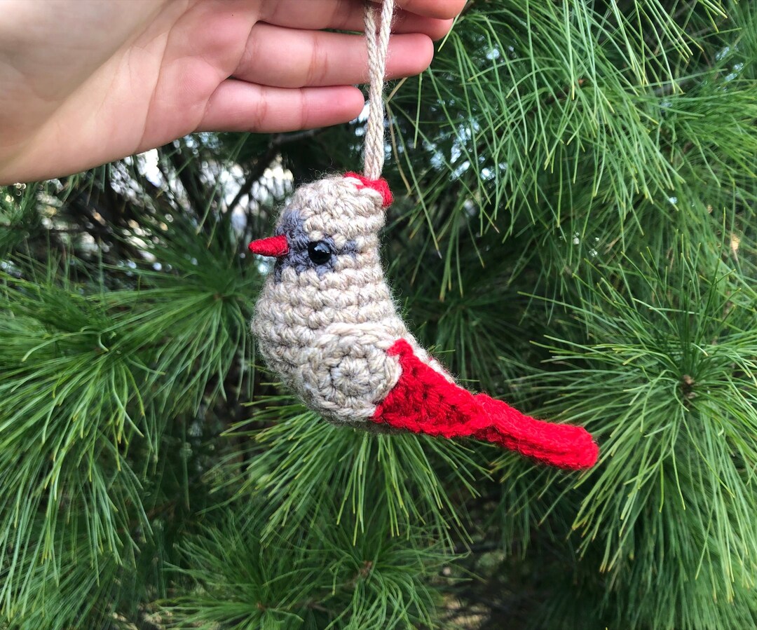 Crochet Female Cardinal Ornament | Crochet Amigurumi | Christmas ...