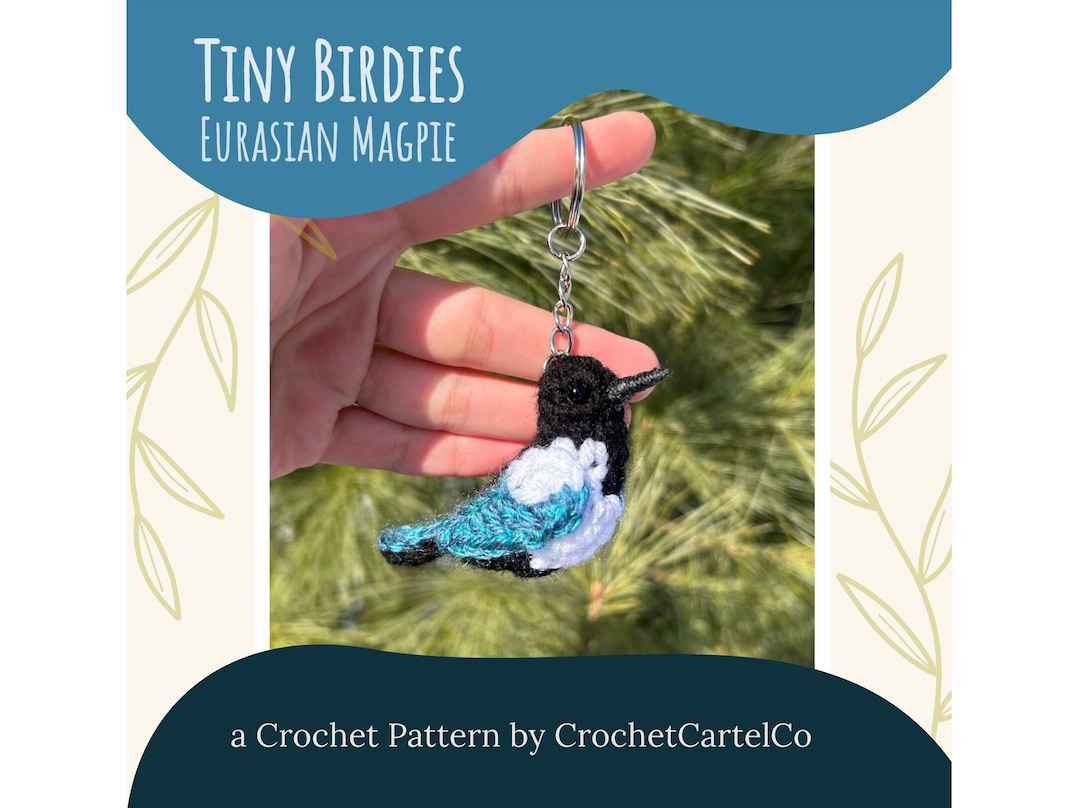 Tiny Birdies Crochet Eurasian Magpie Written Crochet Pattern | Magpie ...