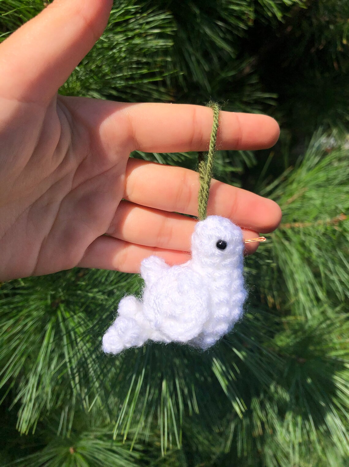 Crochet Little White Peace Dove Christmas Ornament | Dove Ornament ...