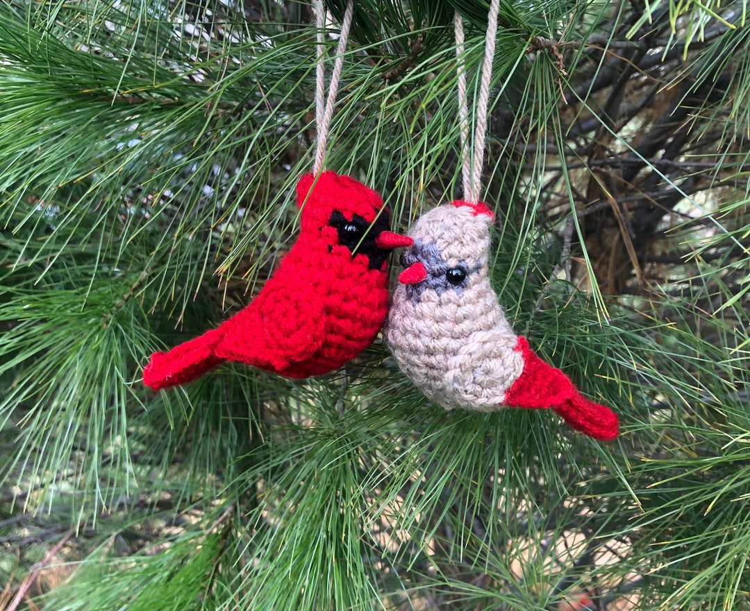 Crochet Male Female Cardinal Ornament Bundle Crochet - Etsy