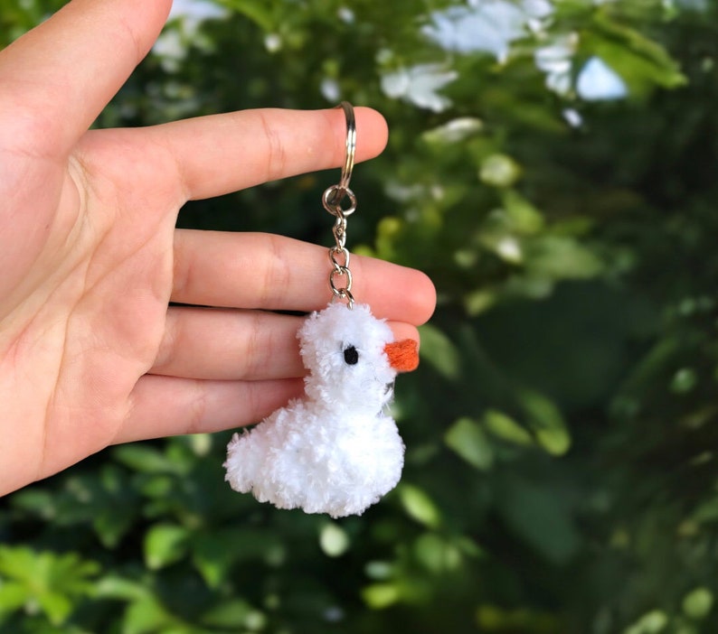Crochet Baby Fuzzy Geese Keychains | Crochet Baby Goose Keychain | Baby ...