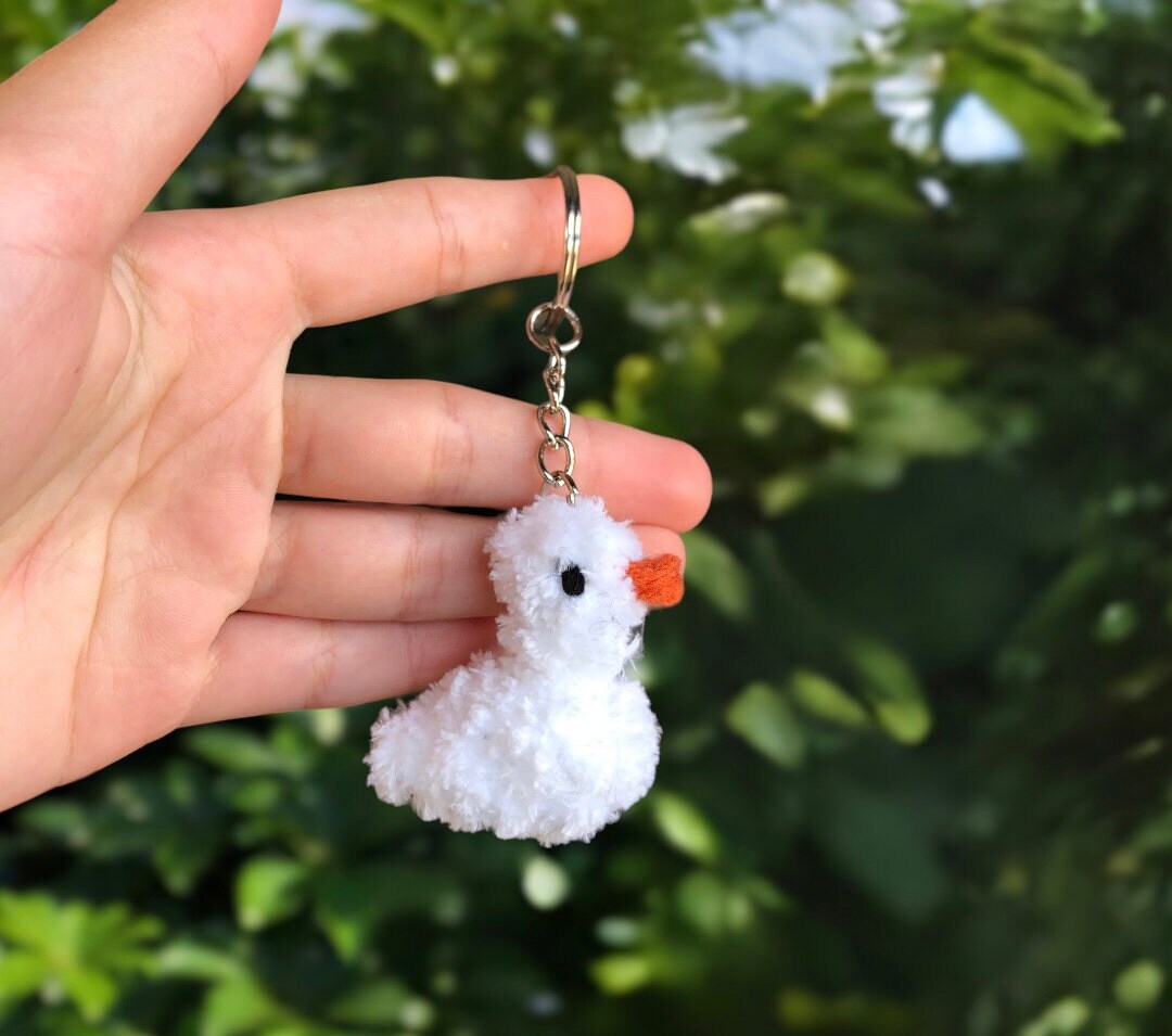 Crochet Baby Fuzzy Geese Keychains | Crochet Baby Goose Keychain | Baby ...