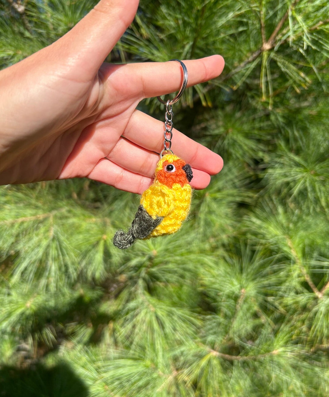 Tiny Birdies Sun Conure Keychain Crochet Bird Keychain Bird Lover Gift ...