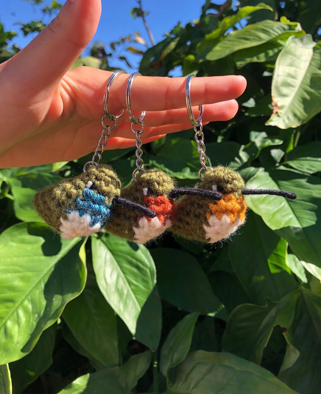 Crochet Baby Hummingbird Keychain | Ruby, Blue, or Gold | Kawaii ...