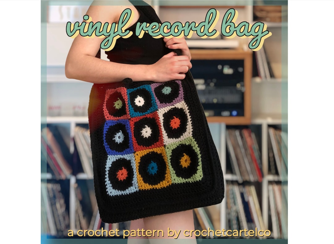 Vinyl Record Bag CROCHET PATTERN | Granny Square Bag | Record Bag ...