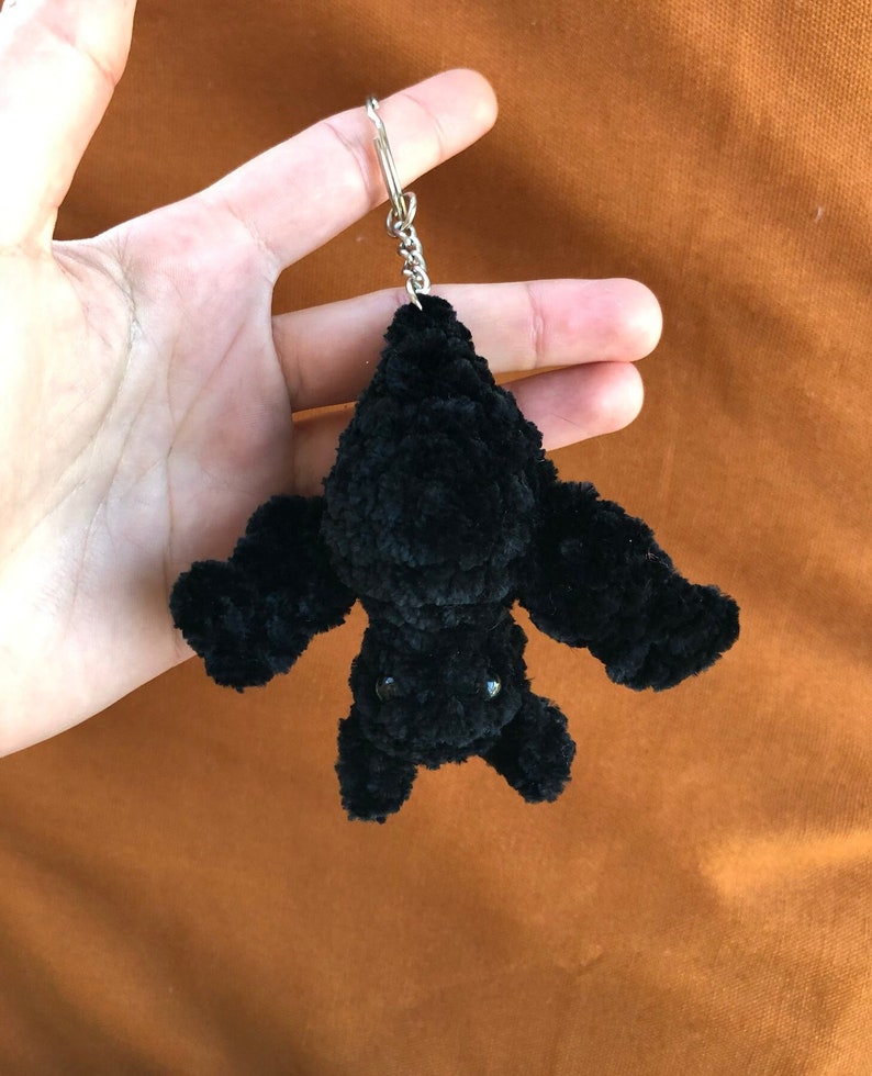 Crochet Soft Little Bat Keychain | Crochet Bat Halloween Plushie ...