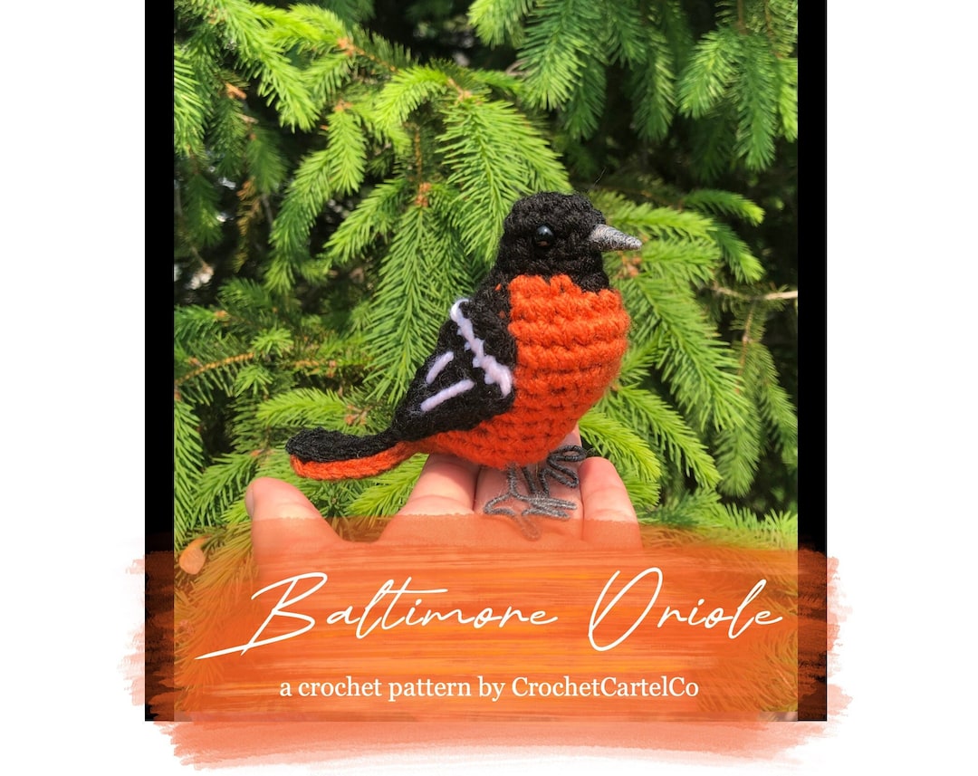 Baltimore Oriole Written Crochet Pattern | Realistic Garden Bird ...