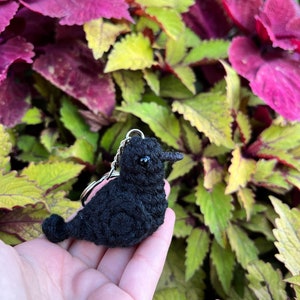 Tiny Birdies Crochet Crow Keychain Blackbird / Raven Crow Keychain ...