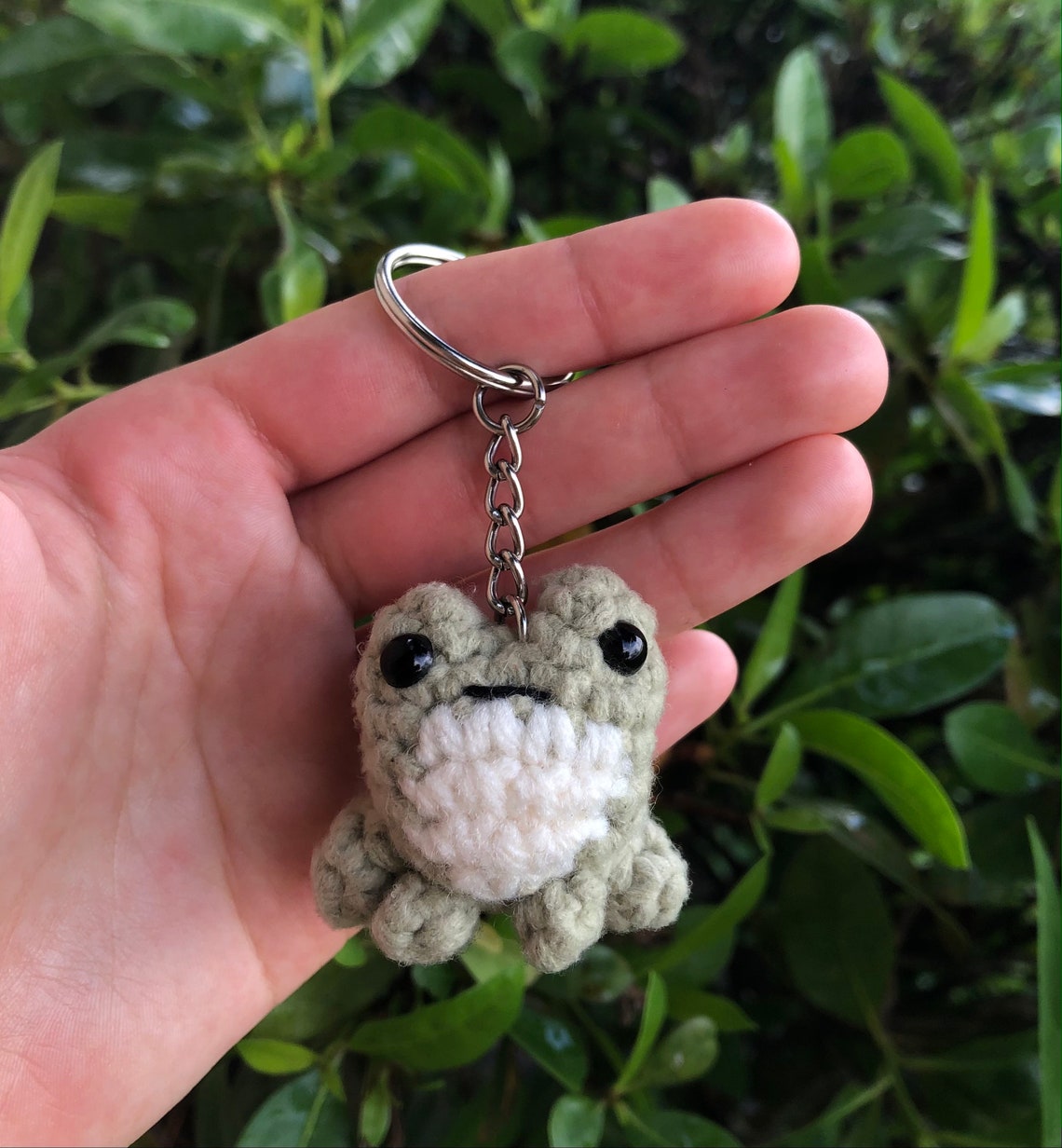 Cute Little Crochet Frog Keychain Green Frog Plush Amigurumi - Etsy