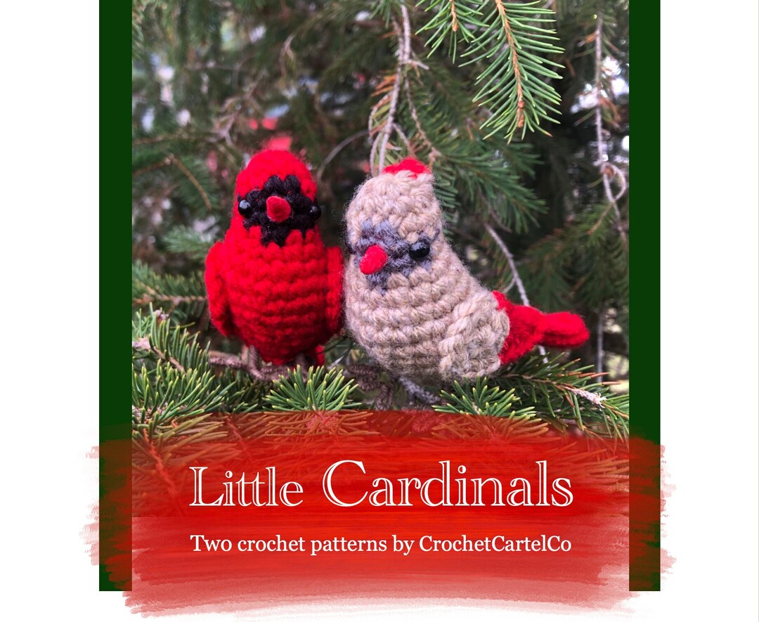 Male + Female Cardinal Crochet Pattern Bundle | Realistic Bird Crochet ...