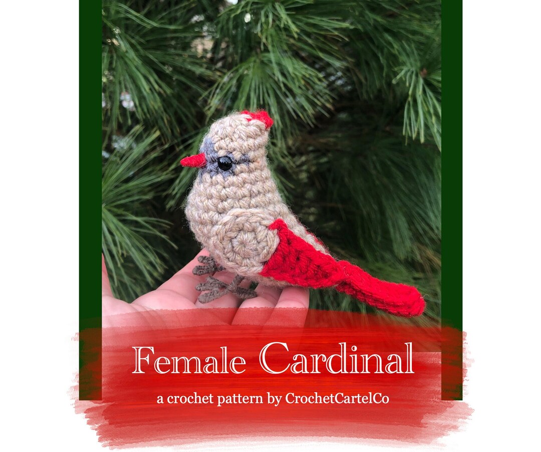 Female Cardinal Written Crochet Pattern | Crochet Amigurumi | Realistic ...
