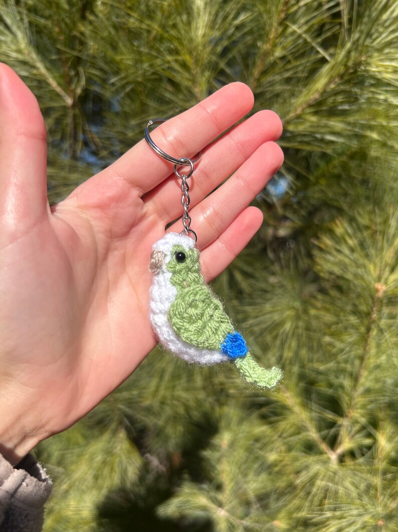 Tiny Birdies Quaker Parrot Keychain | Monk Parakeet Crochet Bird ...