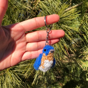 Tiny Birdies Crochet Bluebird Keychain | Crochet Bird Keychain | Bird ...