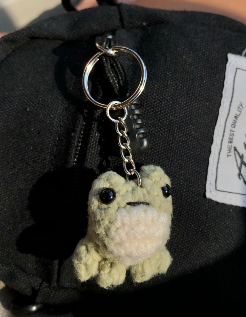 Cute Little Crochet Frog Keychain Green Frog Plush Amigurumi - Etsy