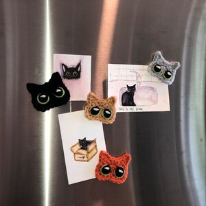 Cute Crochet Cat Magnets | Cat Family Fridge Magnets | Cat Amigurumi ...