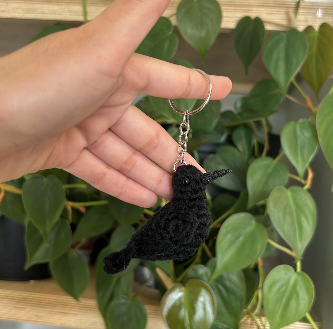 Tiny Birdies Crochet Crow Keychain | Blackbird / Raven | Realistic ...