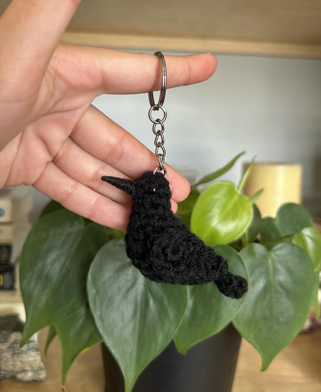Tiny Birdies Crochet Crow Keychain | Blackbird / Raven | Realistic ...